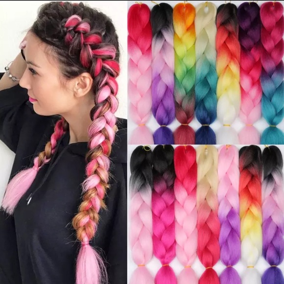 Accessories | Jambo Braid Ombre Pink Fake Hair Extension Wig | Poshmark